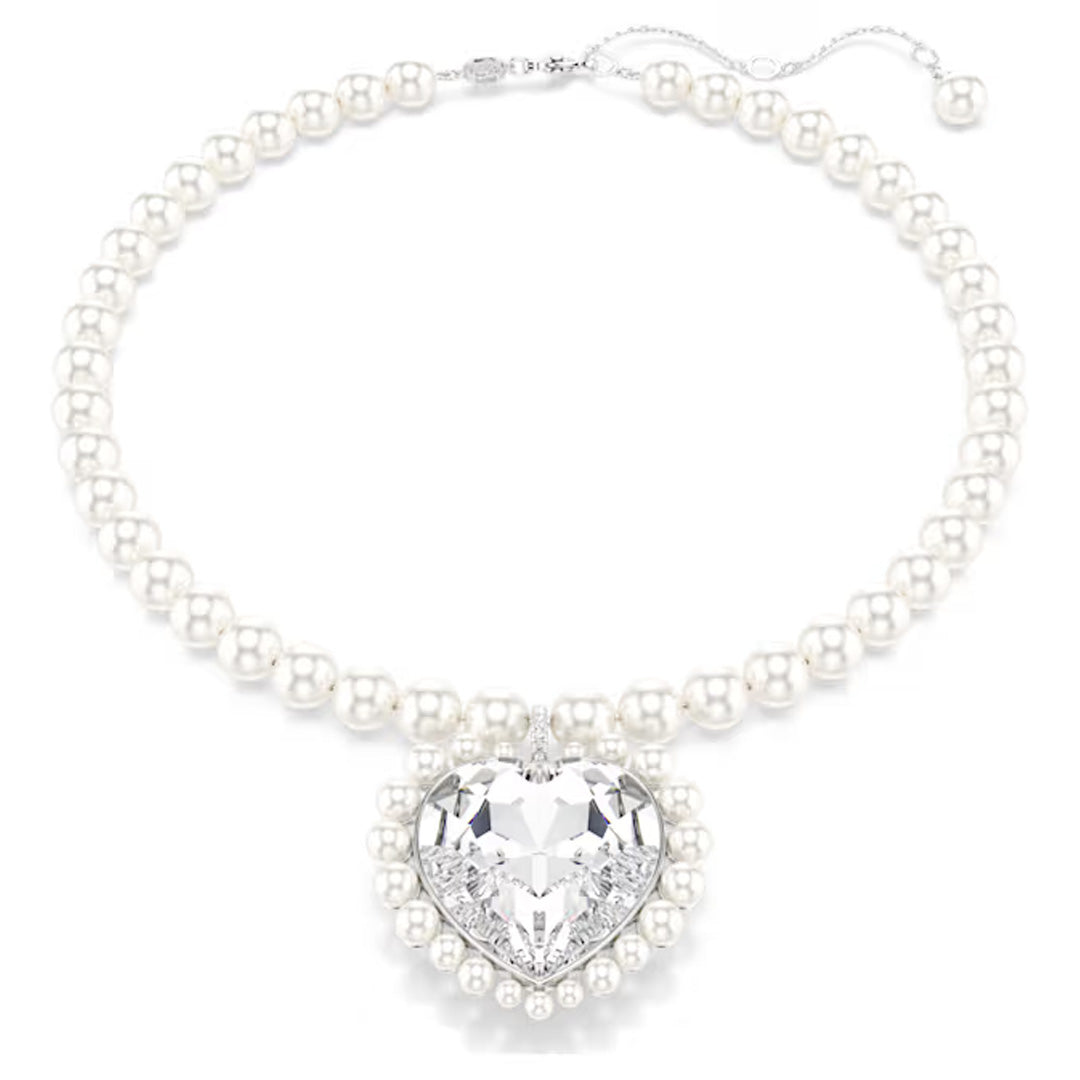 SWAROVSKI שרשרת CAPSULE ציפוי רודיום ופנינים – ילון סברובסקי