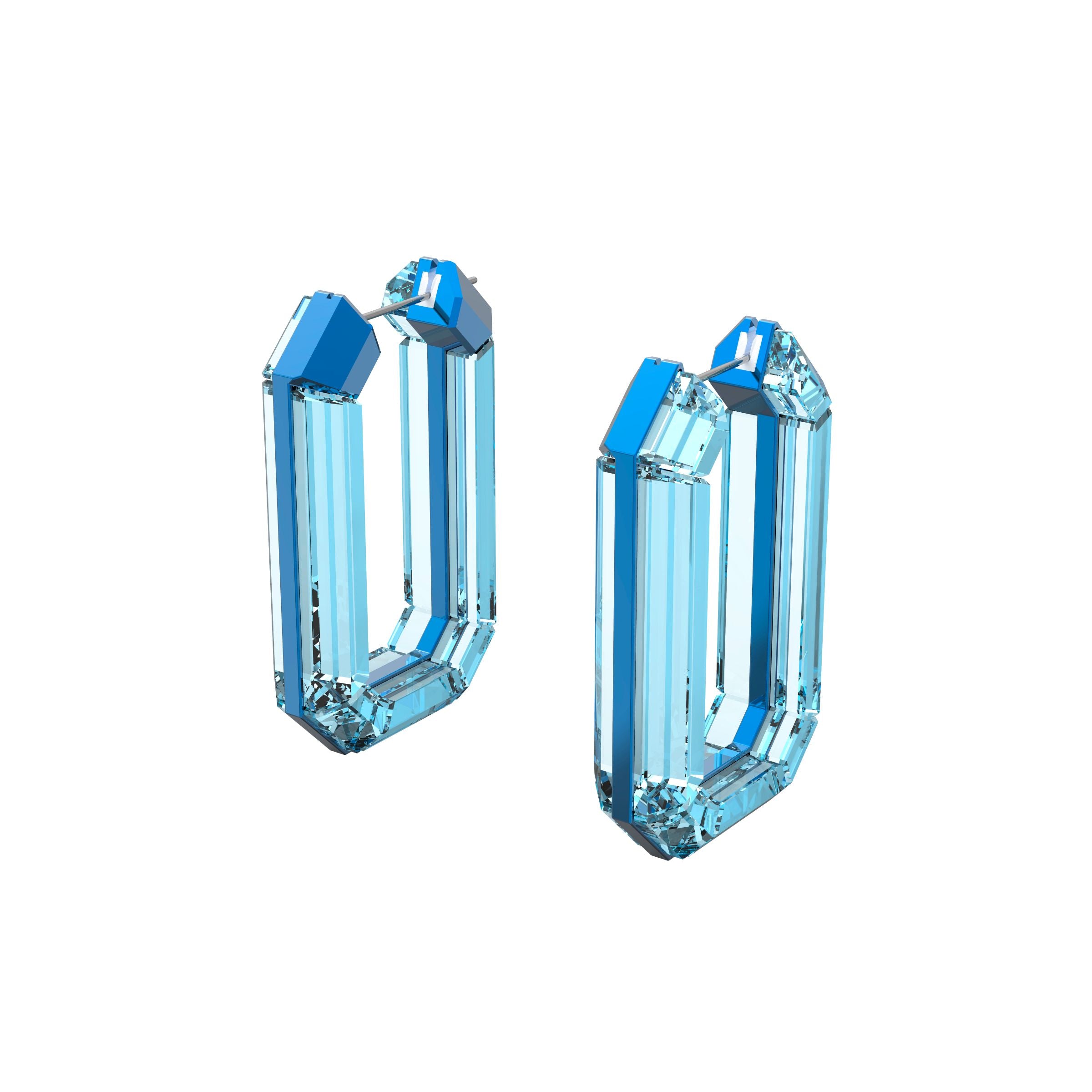 SWAROVSKI עגילי Lucent hoop קריסטל תכלת – ילון סברובסקי
